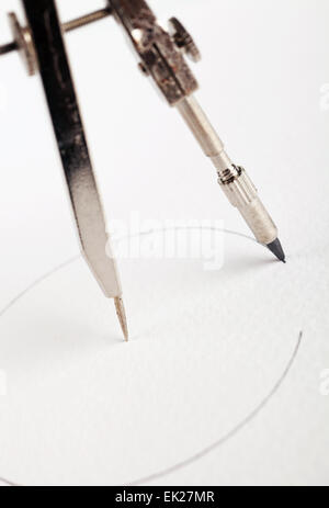A Mathematical Compass Drawing a Circle Stock Photo - Alamy