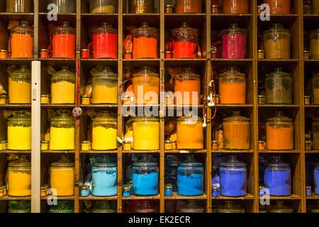 Multicolored Powdered Color Pigment Jars, Venice, Italy Stock Photo - Alamy