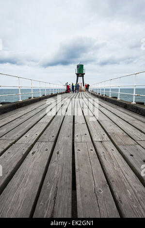 Whitby Fishing Harbour Pier and Boardwalk, beautiful Blue Sky on ...