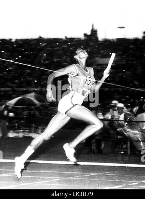 The US athlete Wilma Rudolph at the 1960 Olympic Games in Rome. She won ...