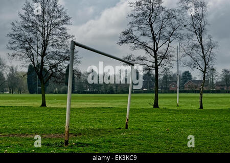 Old football goal posts in a park Stock Photo: 52734848 - Alamy