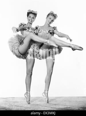 Cyd Charisse, Dee Turnell, on-set of the Film "Words and Music", 1948 ...