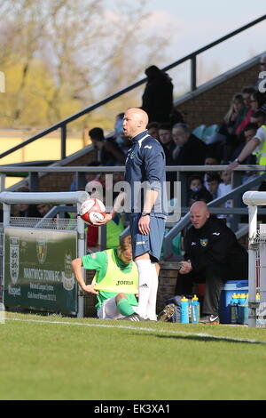 Nantwich, England. 6th April, 2015. Nantwich Town's Liam Shotton in ...