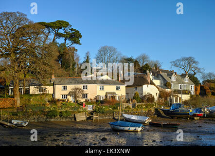 The hamlet of St.Clement on the Tresillian river near Truro in Cornwall ...