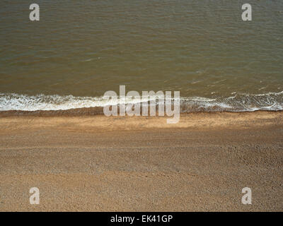 Orfordness Lighthouse, view towering over Orfordness shingle spit below ...
