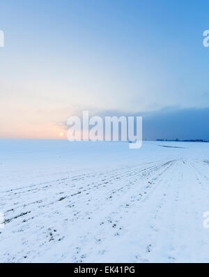 Agricultural field at the winter wind evening Stock Photo - Alamy