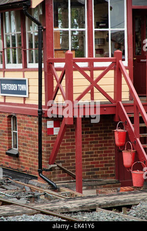 The signal box at Tenterden Town station on the Kent and East Sussex ...