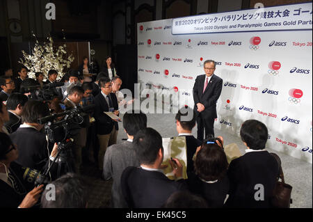 Motoi Oyama, APRIL 6, 2015 : Asics has Press conference in Tokyo. Asics ...