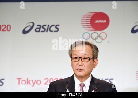 Motoi Oyama, APRIL 6, 2015 : Asics has Press conference in Tokyo. Asics ...