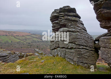 Hound Tor rock formation Stock Photo - Alamy