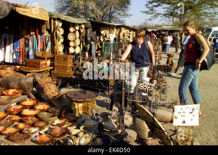 The craft market at the Zambian side of Victoria Falls Stock Photo - Alamy