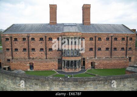 Historic Lincoln Castle prison building, with the Observatory Tower and ...