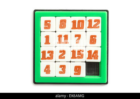 Number Slider Puzzle isolated on white background Stock Photo - Alamy