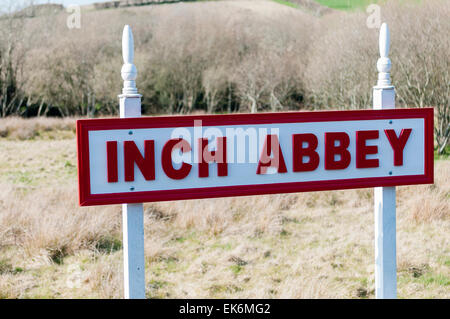Inch Abbey railway platform Stock Photo - Alamy