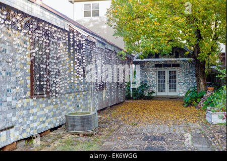 The Beer Can House, a Houston, Texas, landmark, covered & decorated ...