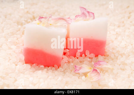 Japanese dessert, Mochi with rose Stock Photo - Alamy
