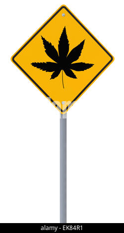 Marijuana Leaf Road Sign Stock Photo - Alamy