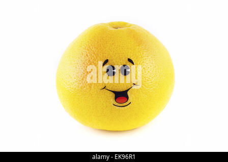 grapefruit face isolated on white Stock Photo - Alamy