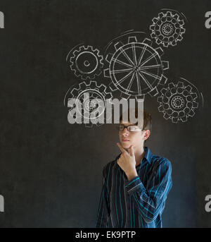 Human head with cogs and gears for business communication concept Stock ...