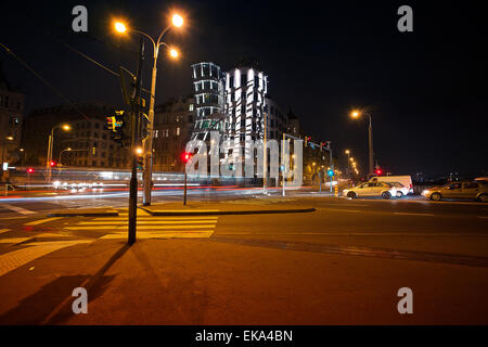 beautiful night view of Prague Dancing House Stock Photo - Alamy