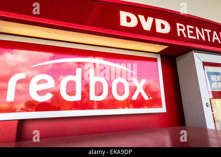 redbox dvd rental automated retail kiosk at a gas station florida usa ...