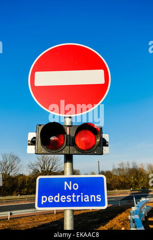 No pedestrians on ramp road sign Stock Photo: 43818827 - Alamy