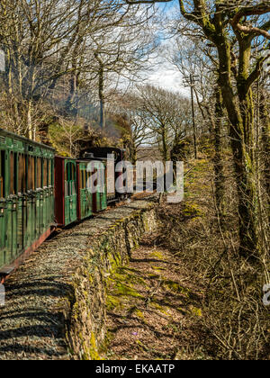 The Taliesin III, a Single Fairlie locomotive is being tended by three ...
