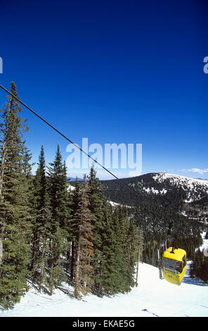 USA, New Mexico, Ruidoso Gondola lifts in Ski Apache Resort Stock Photo ...