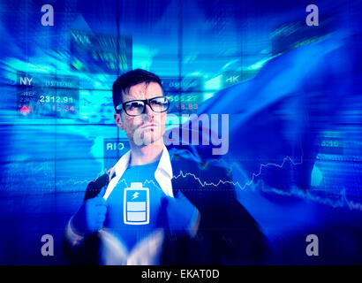 Battery Strong Superhero Success Professional Empowerment Stock Concept ...