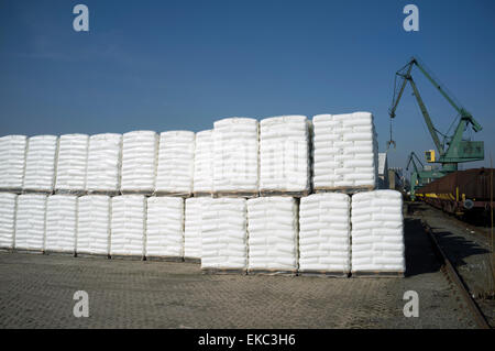 Sacks of Lupolen manufactured by Lyondell Basall, Cologne, Germany ...