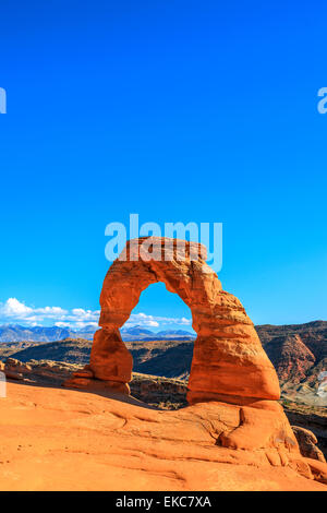 Vertical view of famous Delicate Arch Stock Photo - Alamy