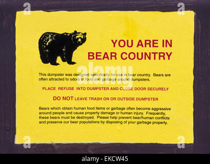 Bear warning signs for bear-proof food storage bins Yosemite national ...