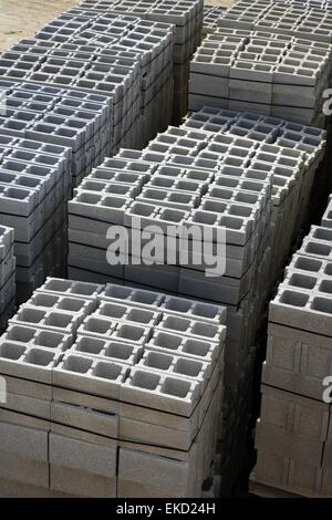 stacked gran construction block piles Stock Photo - Alamy