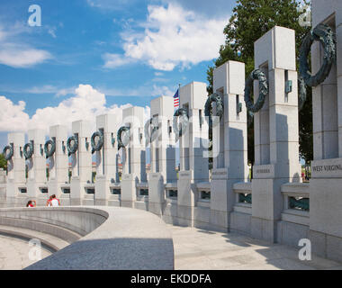 Pillars to each state at The National World War II Memorial in ...