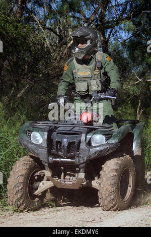 A Border Patrol agent in South Texas uses a Remote Surveillance Video ...