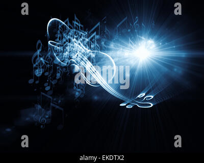 Composition of violin graphic, musical notes and design elements ...