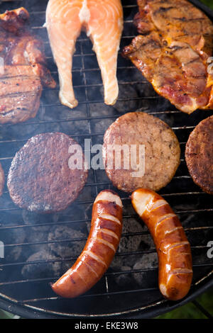 Barbecue a hot summer evening, Grilling Stock Photo - Alamy