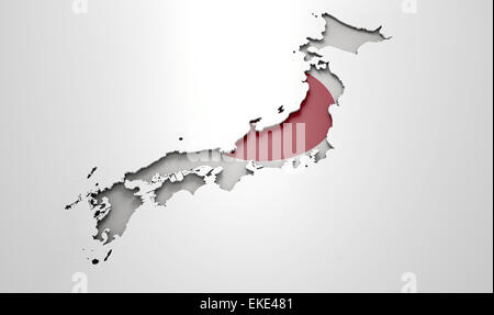 Shape of the Country of Japan Stock Photo - Alamy