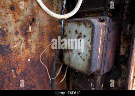 Old, rusty electric box closeup located outdoors Stock Photo - Alamy