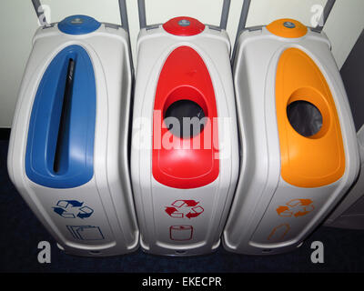 Colour-coded recycling bins in Italy Stock Photo - Alamy