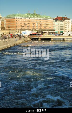 Stockholm embankment with boats Stock Photo - Alamy