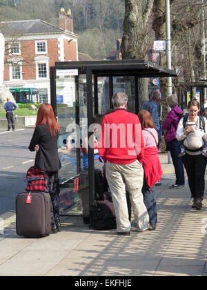 Winchester: city center bus stop Stock Photo - Alamy
