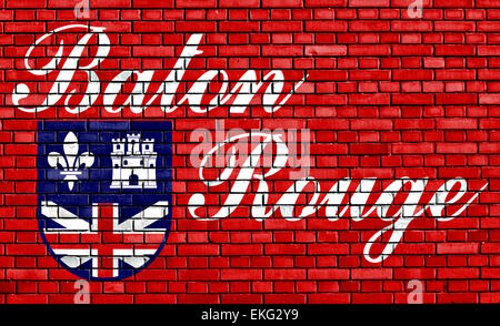 flag of Baton Rouge painted on brick wall Stock Photo - Alamy