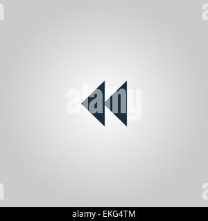 Rewind Back icon blue, isolated on white background Stock Photo - Alamy