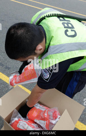 CBP officers inspect vehicles at a Seattle port of entry, ensuring ...