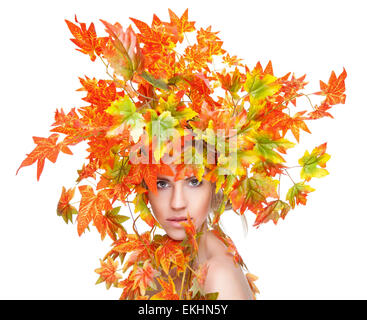 Nature Art: Autumn leaves body painting with model Janina at Hasperde ...