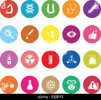 Microscope white flat icons on color rounded square backgrounds Stock ...