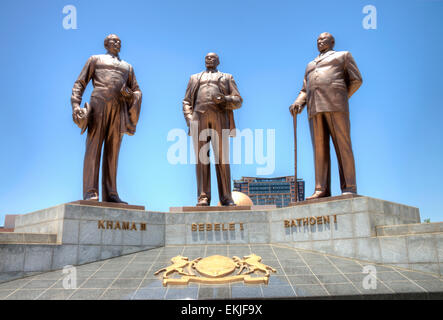 Khama, Sebele, Bathoen the three tribal chiefs dikgosi of Botswana in ...