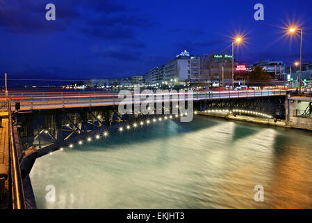 The old bridge of Chalkis ("Chalkida") town, Evia ("Euboea") island ...