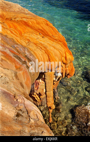 Hot springs at Edipsos ("Aidipsos") town, North Evia ("Euboea") island ...
